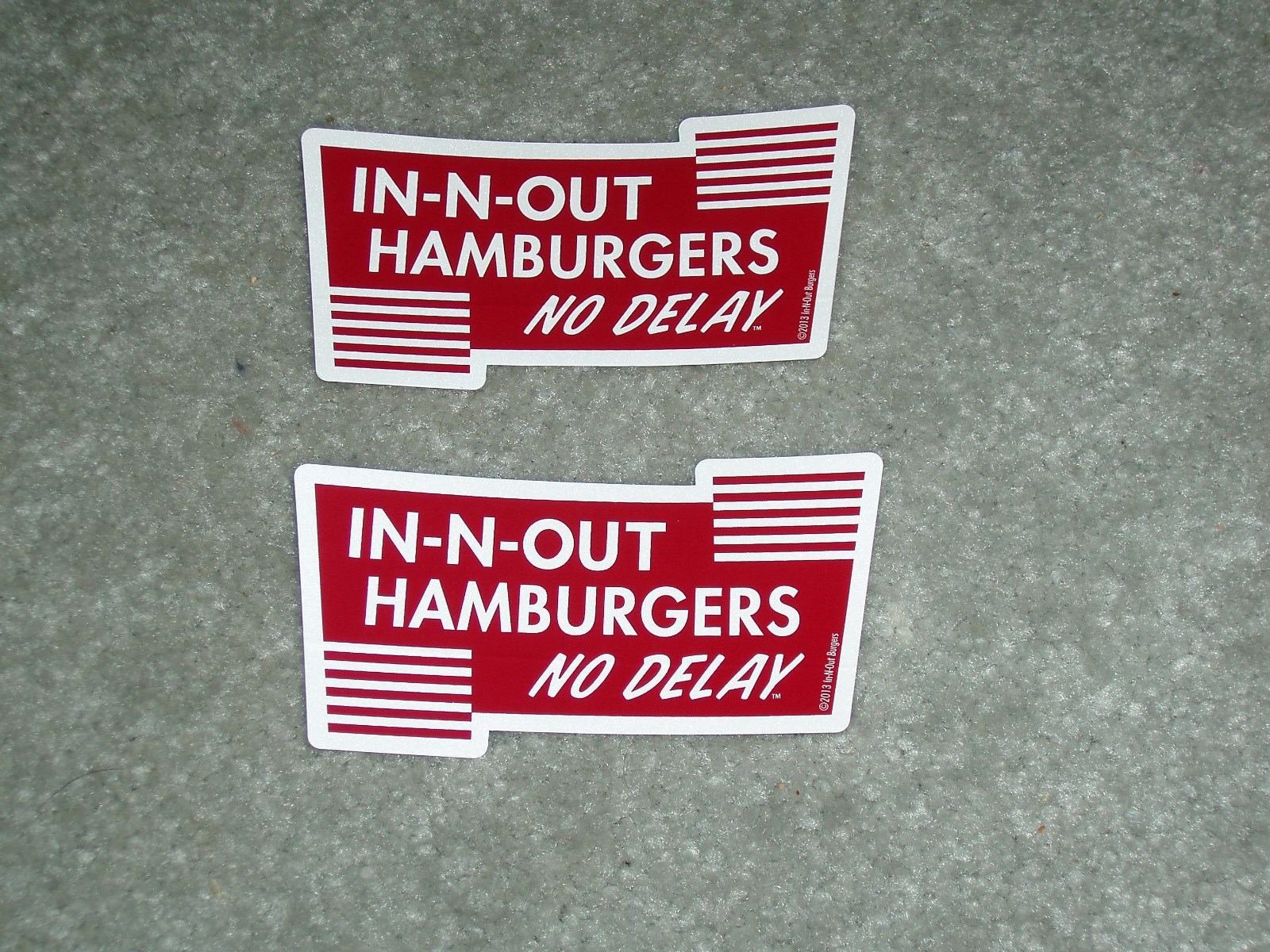 TWO IN N OUT BURGER STICKERS IN AND OUT HAMBURGERS NO DELAY | eBay