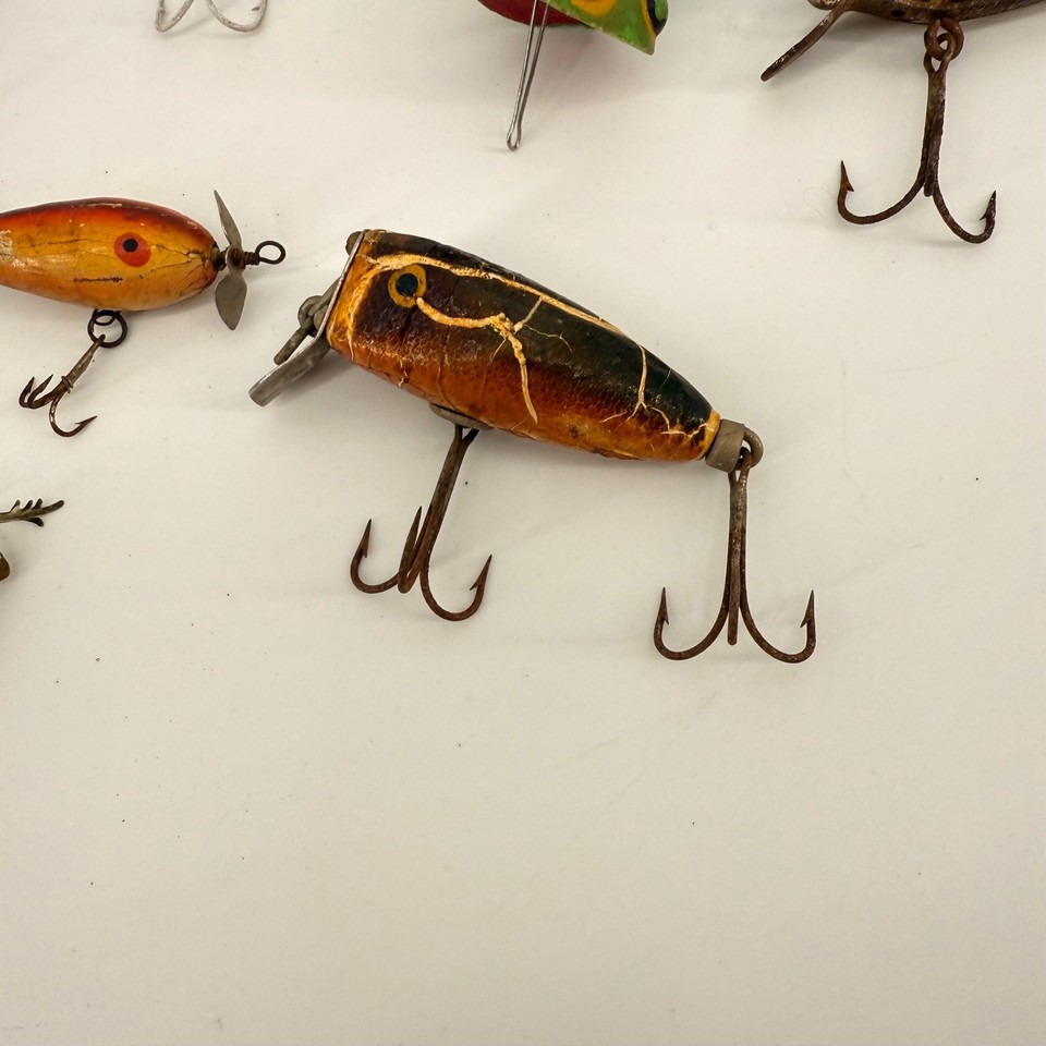 Vintage Fishing Lures Lot 10 Pieces Frog Topwater Jointed Crankbait ...