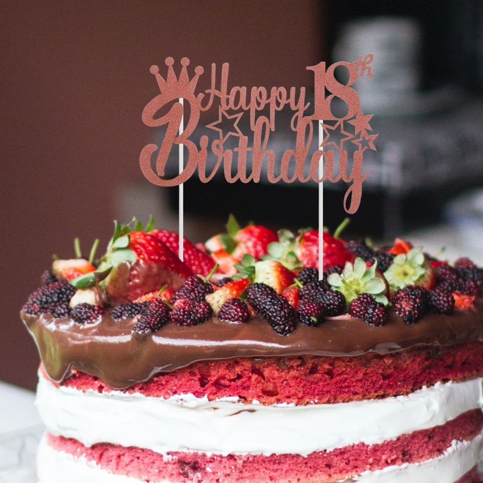 Cupcake Topper Happy Birthday Cake Topper Birthday Cake Decor 18th ...