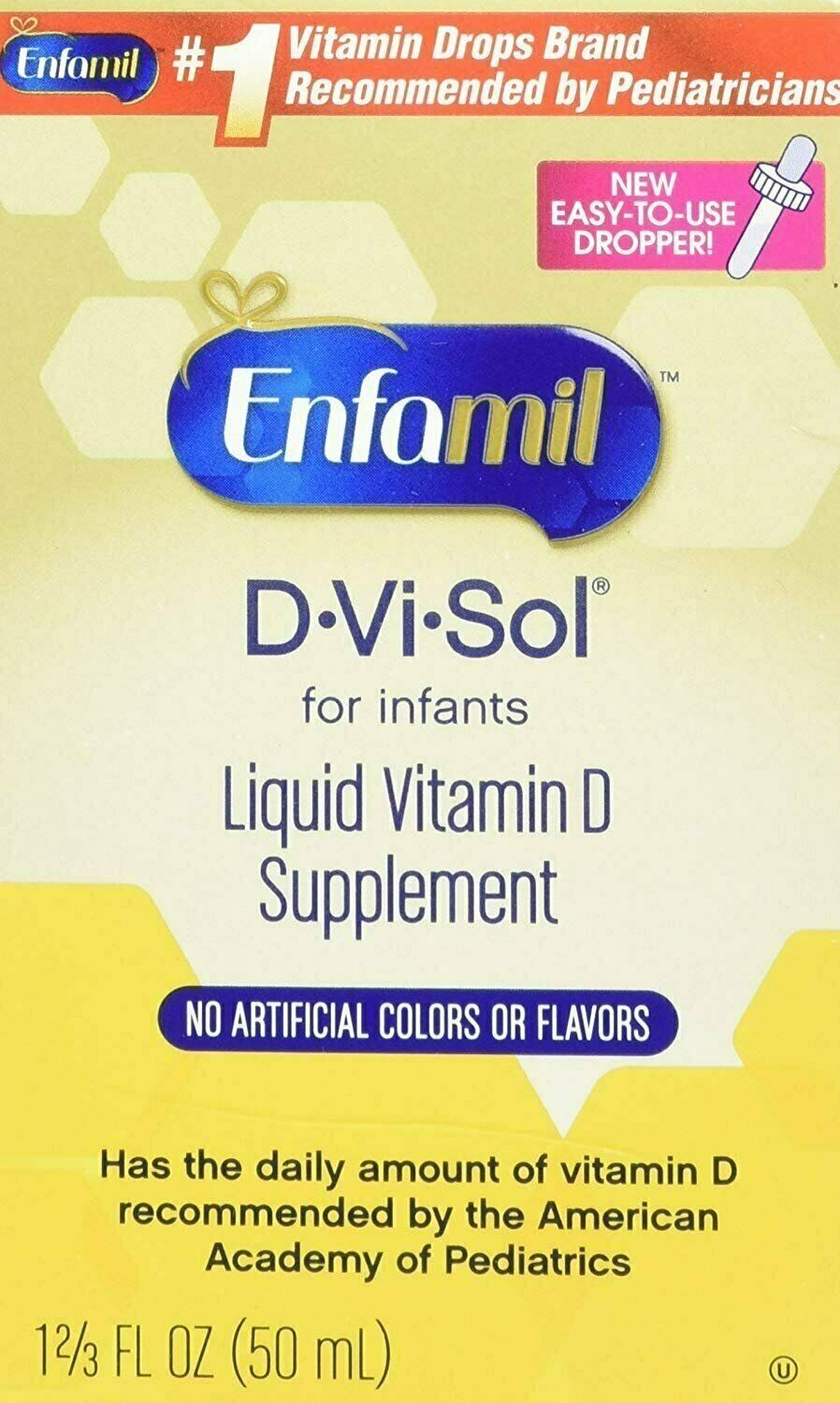 Enfamil D-Vi-Sol For Infants Liquid Vit.D Supplement Gluten Free 1 2/3 ...