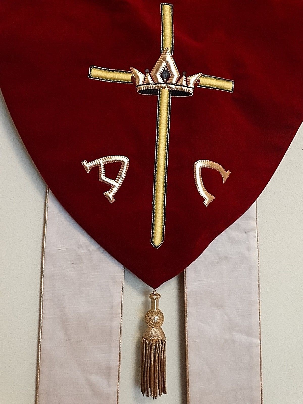 Catholic French Altar silk vestment & Humeral veil Cope Christ lamp of ...