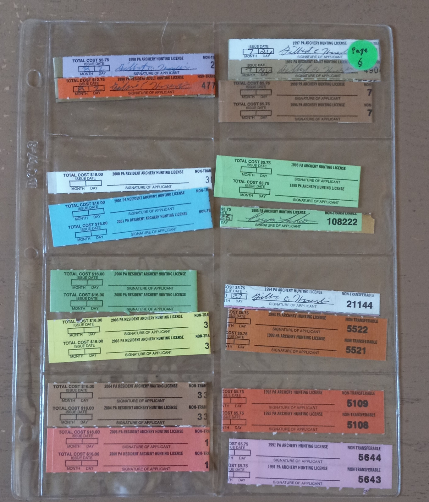 Lot of 133 Pa Hunting Licenses in a Note Book - Used | eBay