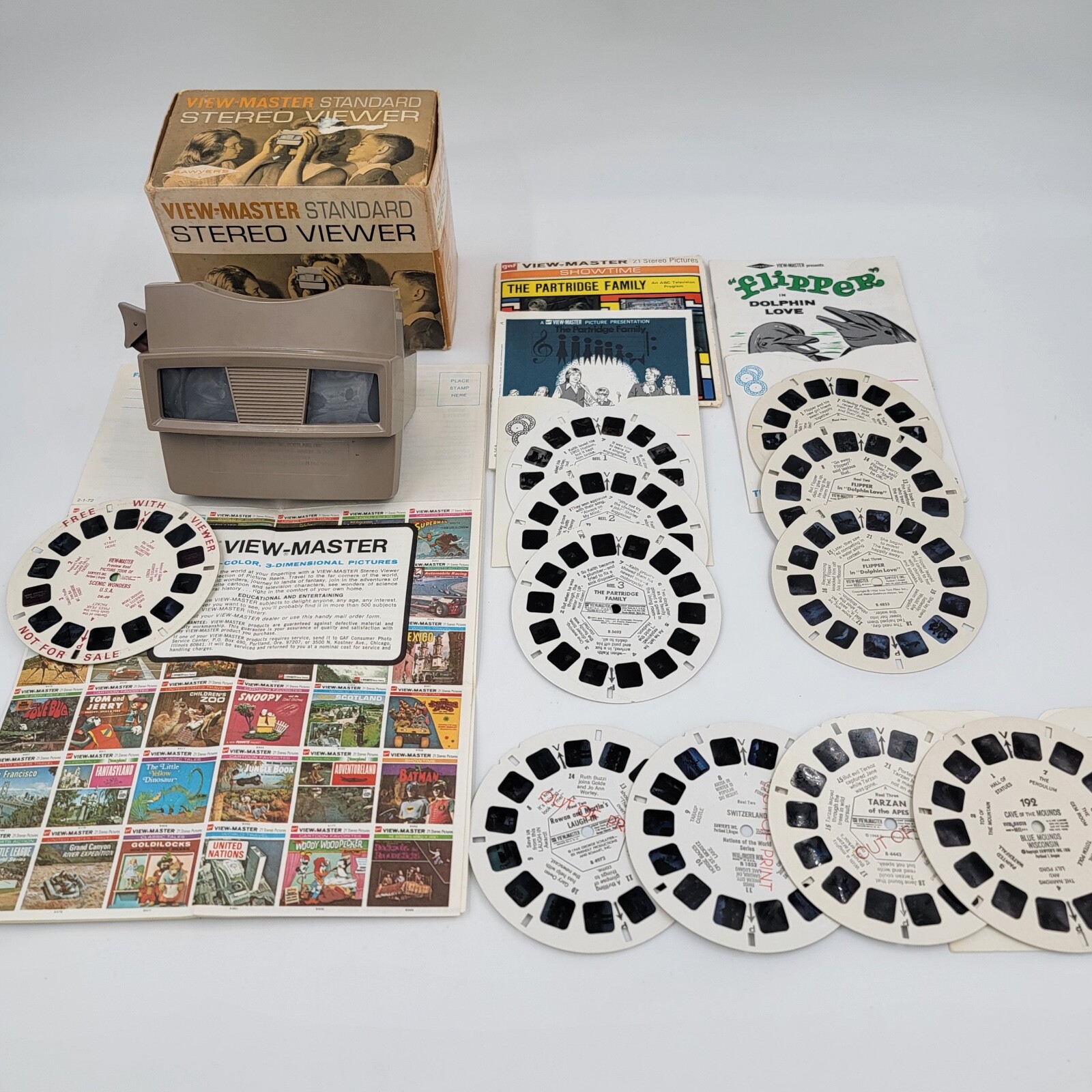 Vtg Sawyers Viewmaster Standard Stereo Viewer G 2014 w/Box And 11 Discs ...