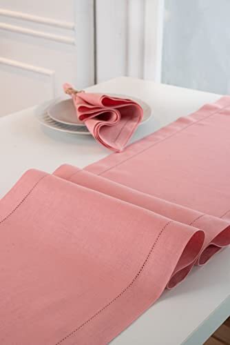 D'Moksha Linen Table Runner 54 inches 14 X 54 Inch Rose Gold Table ...