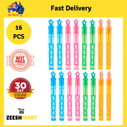 16 x Mini Bubbles & Wands Pink Blue Birthday Party Favours Loot Treat ...