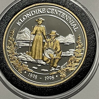 Klondike Centennial 24k Gold Gilded Proof Coin 1 Troy Oz .999 Fine ...