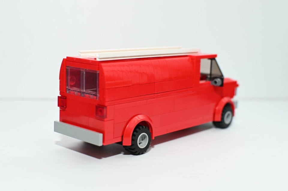 Custom Red Van with Ladder Model Built and compatible with LEGO® Bricks ...
