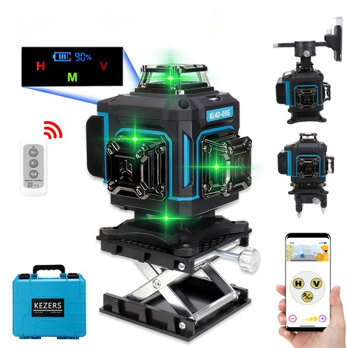 Display Green Laser Level 16 Lines 4D 360 4000mAh Li-ion Battery Remote ...