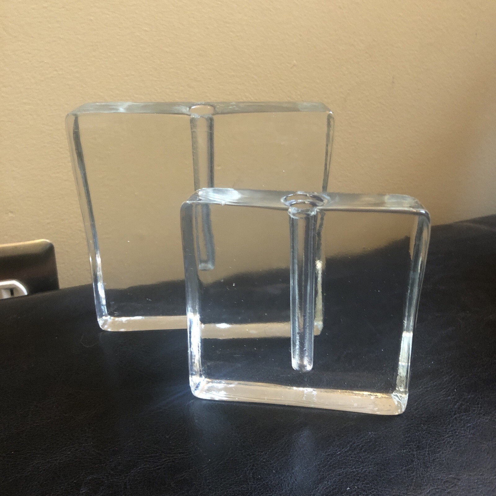 Beautiful Vintage pair of Wiesenthal Hutte Solifleur block vases 4.75” & 3.75” | eBay