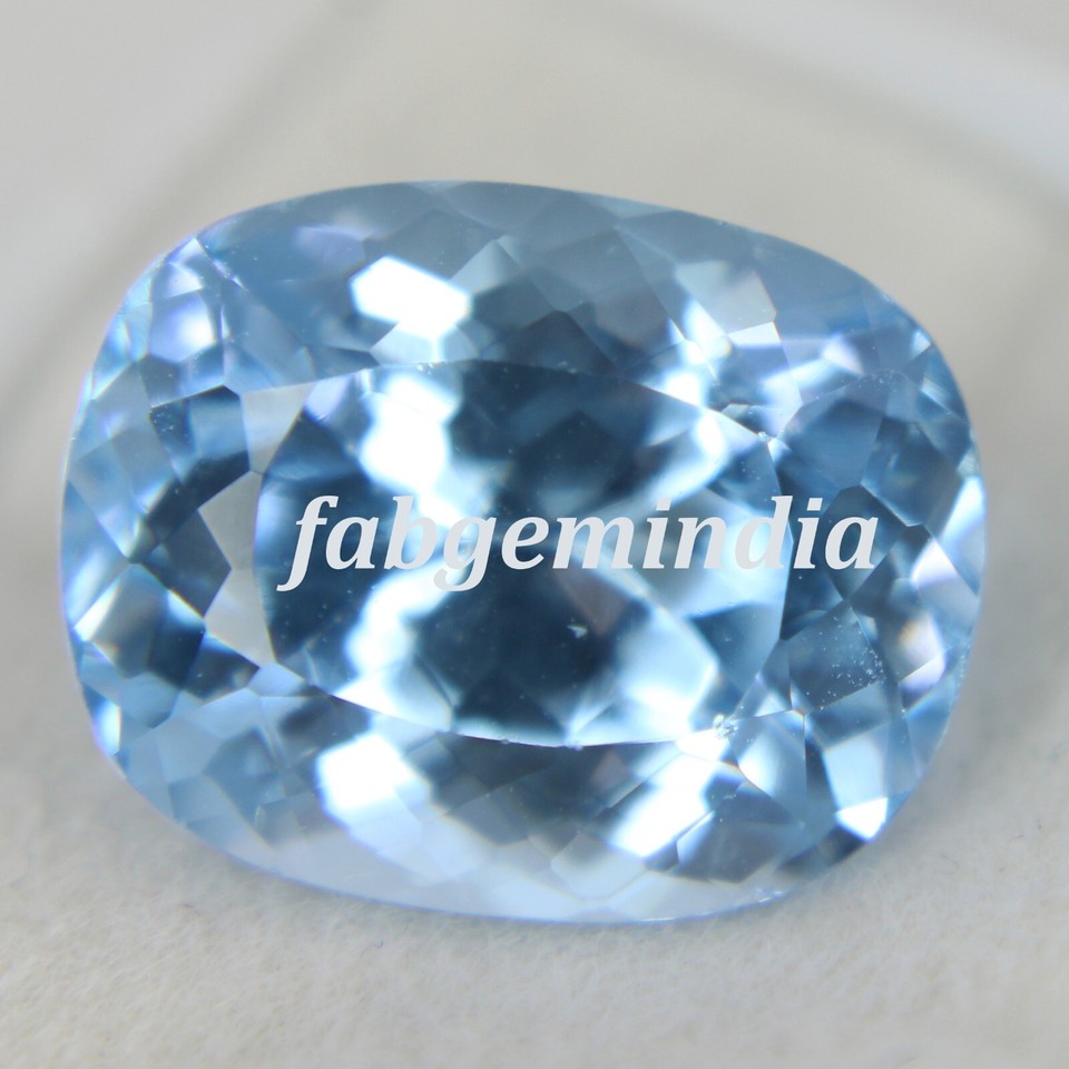 Natural Blue Zircon 7.65 Ct Cushion Cut Stunning Certified Loose ...