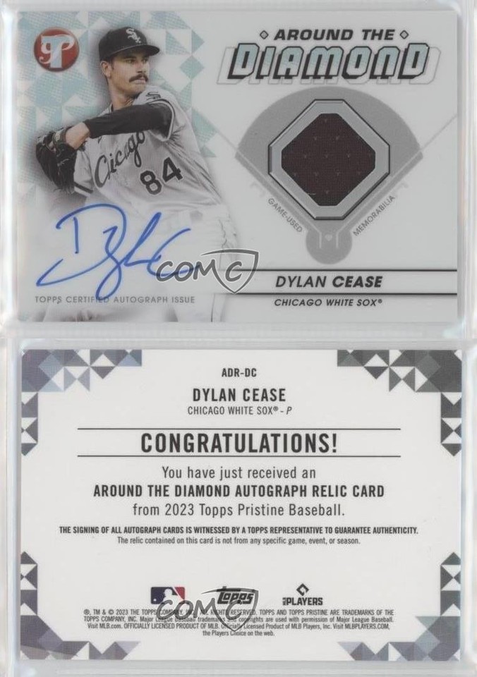 2023 Topps Pristine Around The Diamond Auto Relics Dylan Cease #ADR-DC ...