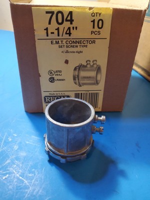 Box of 10 Regal 704 EMT Conduit Coupling 1-1/4" Set Screw Connectors | eBay