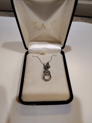 925 Sterling Silver Diamond Infinity Designer Pendant Necklace Kay ...