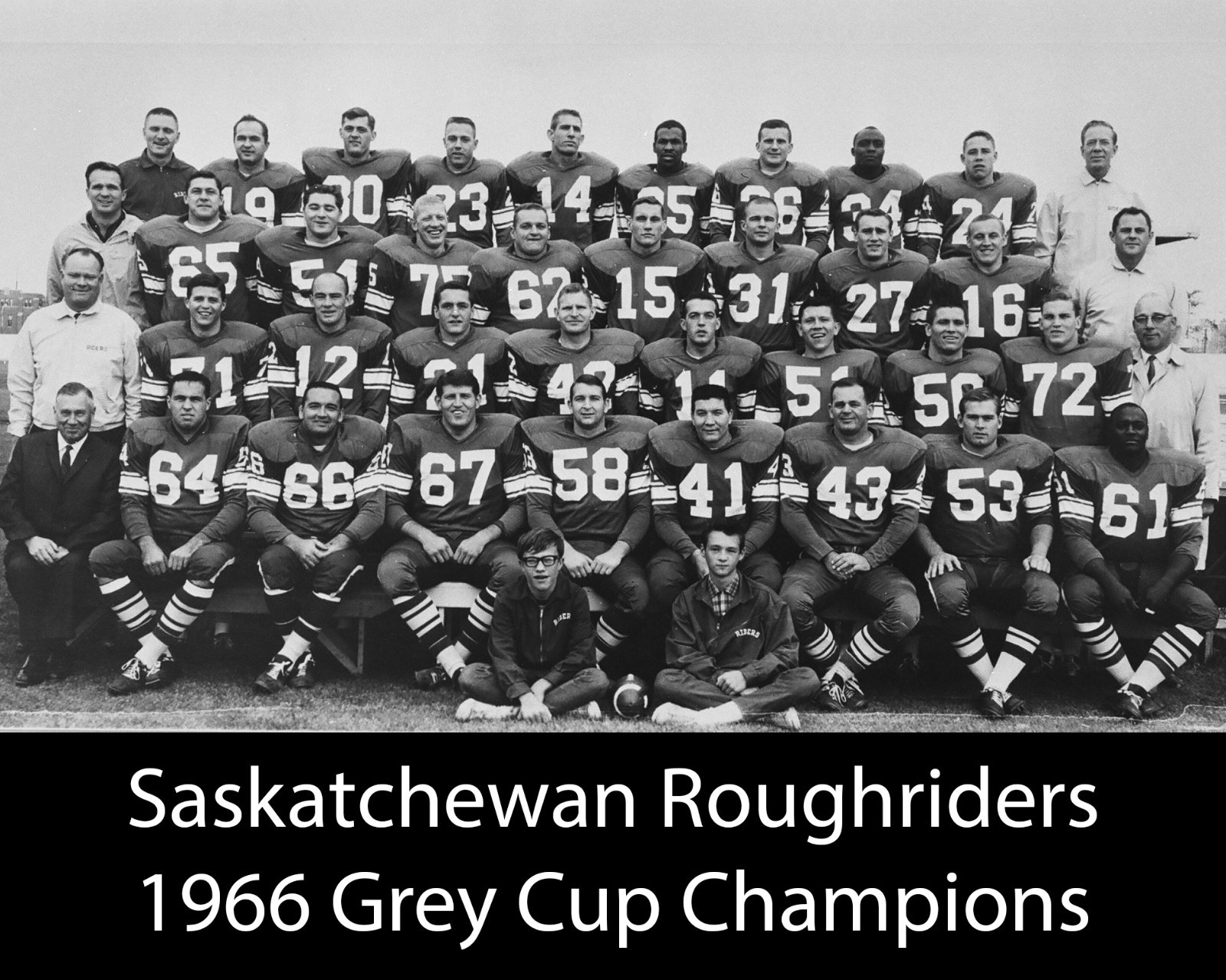 Saskatchewan Roughriders - 1966 Grey Cup Champions, 8x10 B&W Team Photo ...