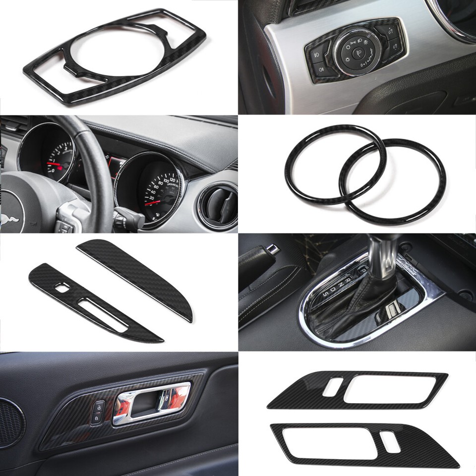 Carbon Fiber Car Full Set Interior Decoration Trim Kit For 2015+ Ford ...