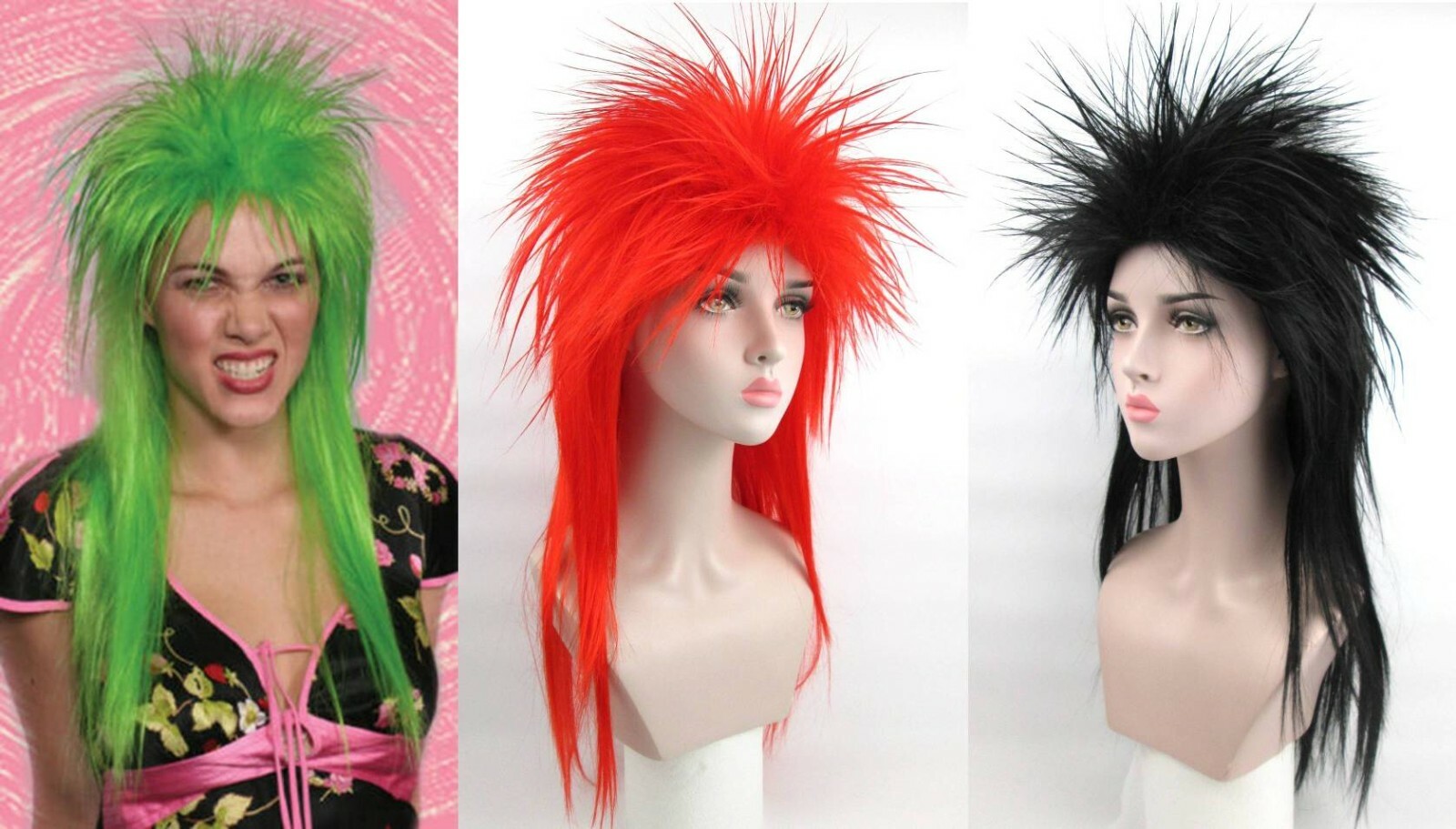 80'S ADULT PUNK LONG ROCKER POP SPIKY SPIKE EMO ELVIRA HEAVY METAL ...