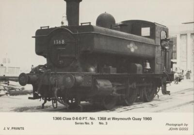 Railway Photo Print GWR 1366 Class 1368 Weymouth Quay 1960 0-6-0PT Loco ...