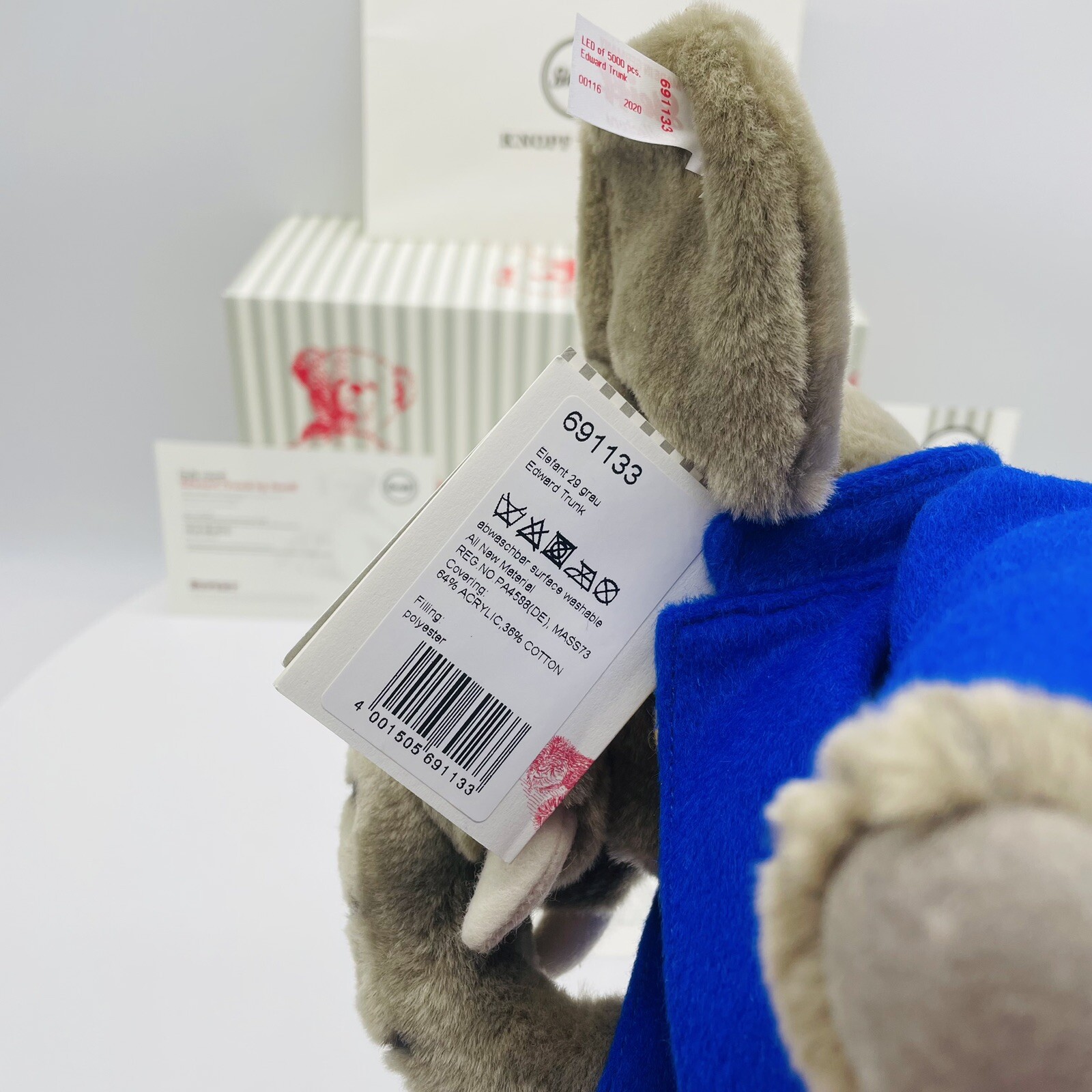 Steiff Rupert Edward Trunk 691133 für Danbury Mint limitiert 5000 aus ...