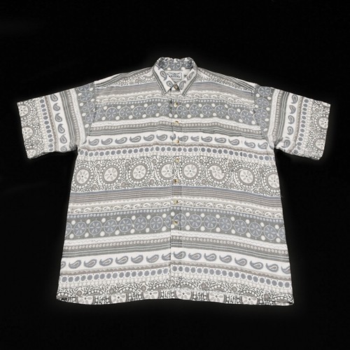 Vintage ARIZONA Paisley Pattern Shirt Large Retro Crazy Abstract Party ...