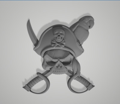 3d Model Stl File for CNC Router Pirate Skull Swords Bird 3D Model | eBay