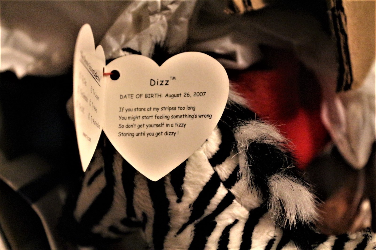TY BEANIE BABY DIZZ THE ZEBRA.6.5"X7".2007 RELEASE.MWNMT.NICE GIFT | eBay