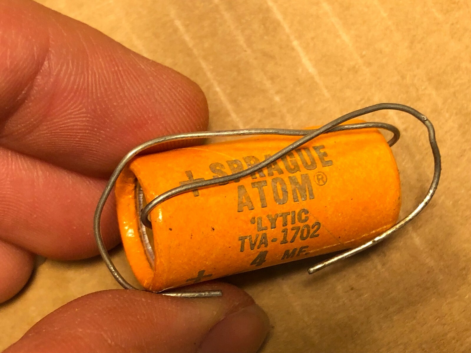 NOS Vintage Sprague Atom 4 uf 450v Capacitor TVA-1702 Tube Amp Cap 1965 ...