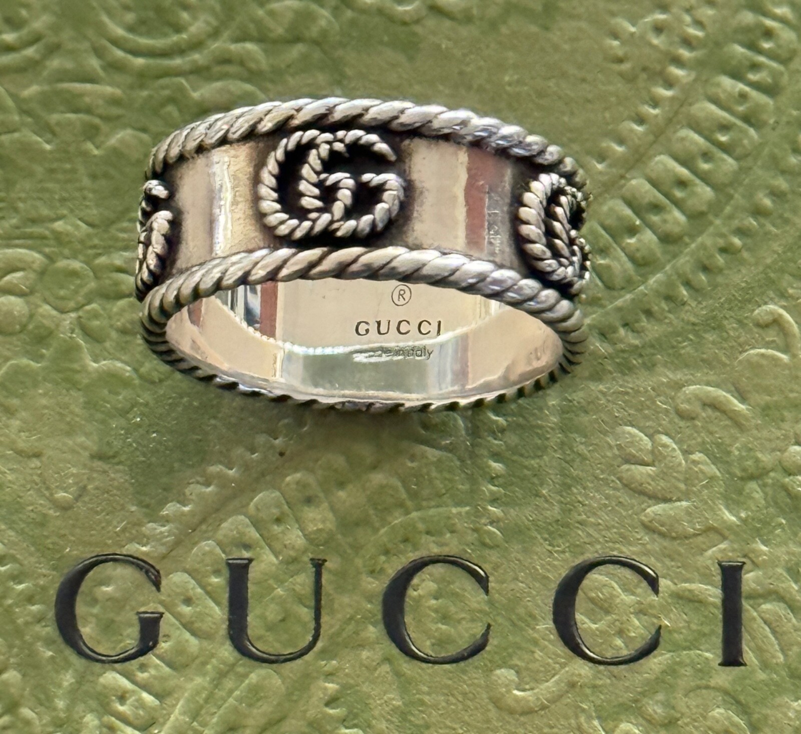 Gucci Double G Ring Sterling Silver 925 Size 9 US… - Gem