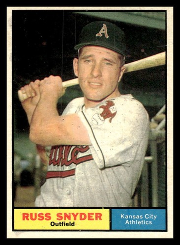 1961 Topps Russ Snyder #143 Kansas City Athletics Baseball Card | eBay