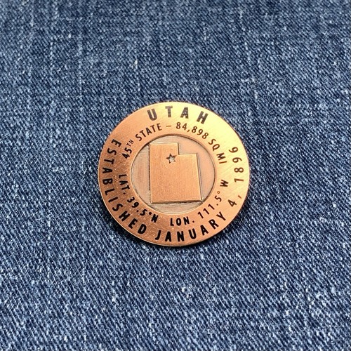 Utah Geo-Marker Hiking Pin - Est. 1896, 45th State, Hiking Benchmark ...