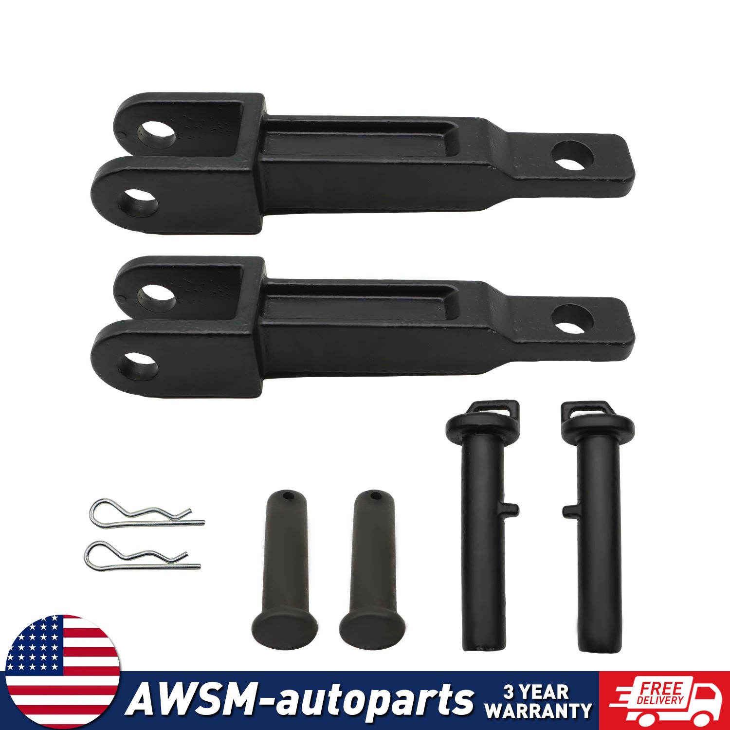 A20-6014 Tow Hook for Peterbilt/Kenworth set of 2 with Pull Pin & Frame ...