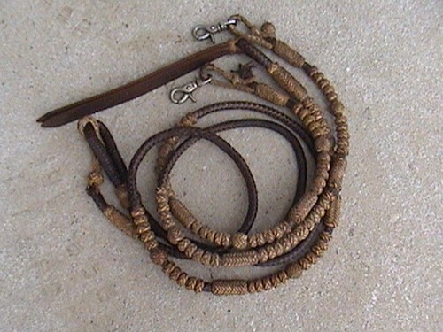GORGEOUS VINTAGE KANGAROO LEATHER RAWHIDE ROMEL ROMAL REINS BRIDLE ...
