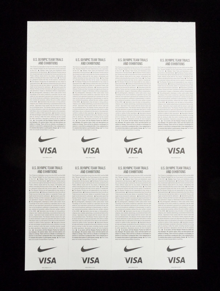 orig. 2008 NIKE U.S. Olympic Trials for Track & Field **8-TICKET UNCUT ...