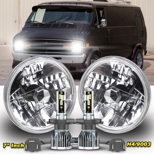 Newest fit for Dodge 1971-1978 B100 B200 B300 Van Pair 7" Round LED ...