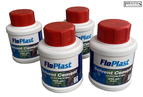 Pack of 4 - Floplast Solvent Cement PVC Plumbers Waste Pipe Weld Glue ...