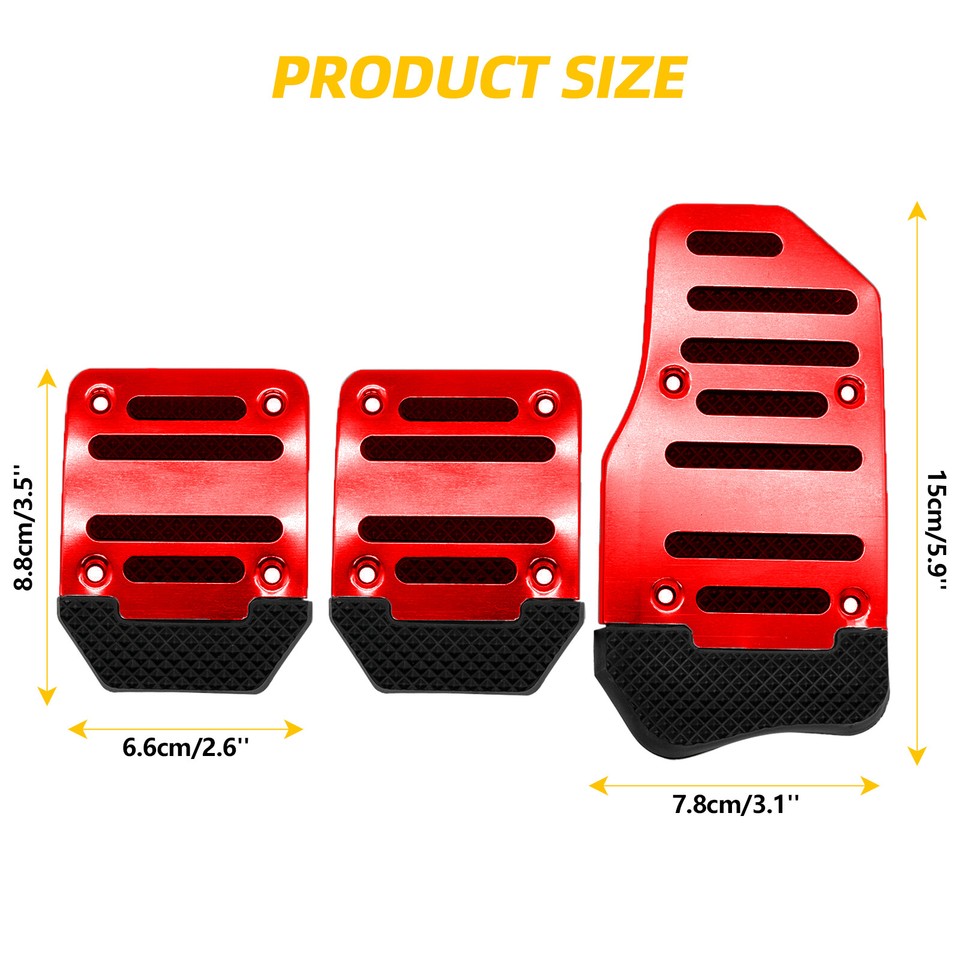 Universal Car Nonslip Manual Brake Foot Clutch Pedal Accelerator Pad ...