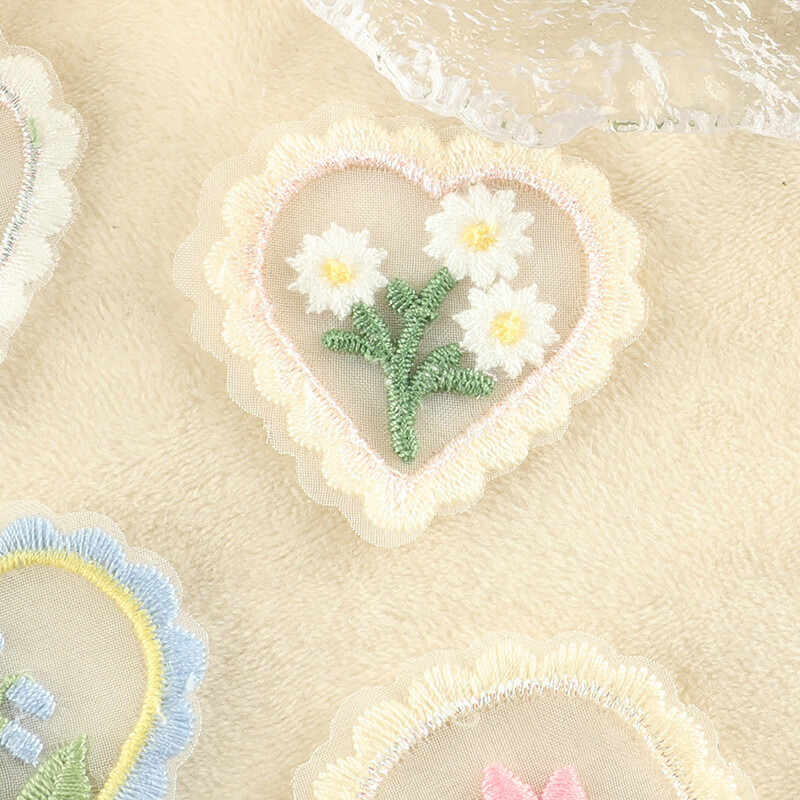 2 Pcs New Flower Lace Embroidery Patches No Glue DIY Clothing Patches ...