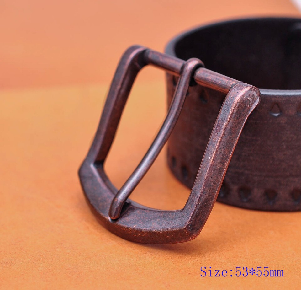 1-1/2" Antique Copper Heavy Square Single Prong Pin Clip Belt Buckle ...