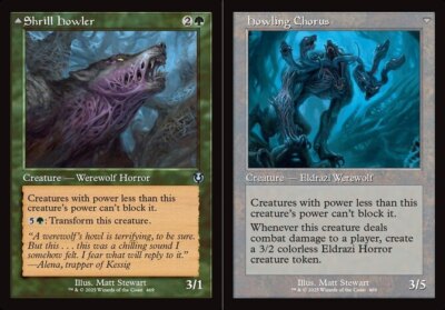 x4 Shrill Howler // Howling Chorus - Retro Frame U MTG Innistrad ...