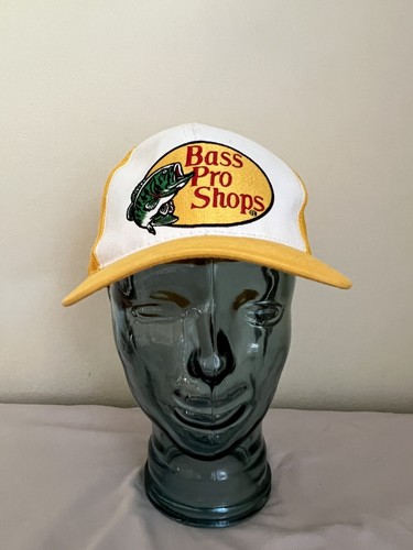 Bass Pro Shops Embroidered Logo Snapback Trucker Hat Yellow Mesh Back ...