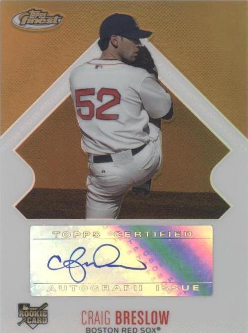 2006 Topps Finest - Rookie Autograph Craig Breslow #141 Gold Refractor ...