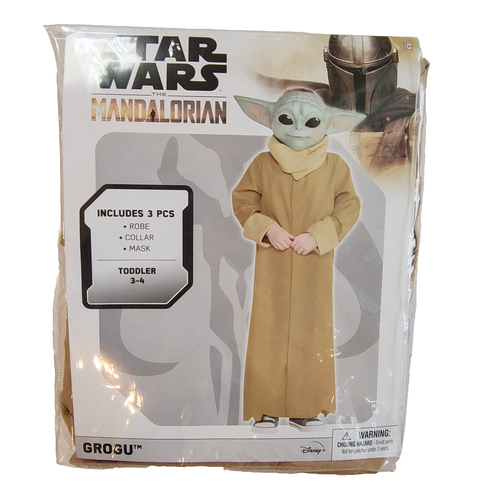 Star Wars Grogu Kids Costume Toddler Sz 3-4 Years 3 Pc Set With Mask ...