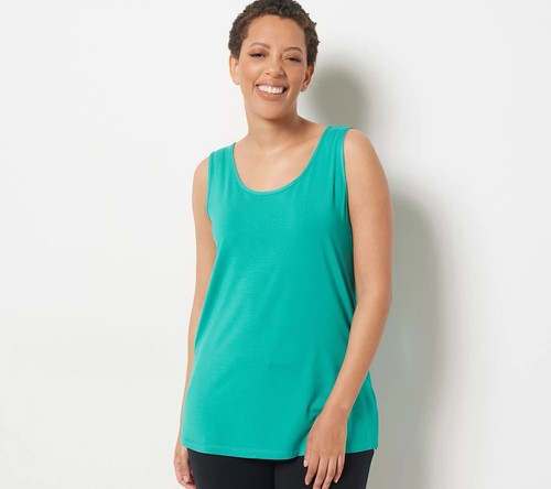 Susan Graver Weekend Essentials Cool Touch Tank Top Size XS Green NEW ...