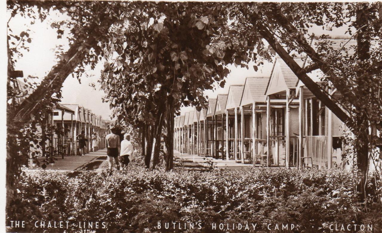 Chalet Lines Butlins Clacton on Sea unused RP pc by Butlins Ref A12 ...