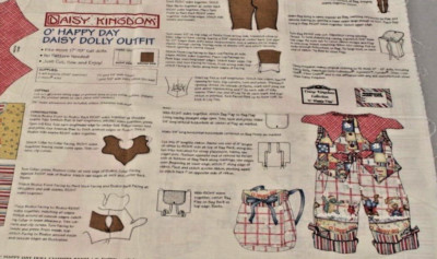 DAISY KINGDOM FABRIC PANEL O'HAPPY DAY DAISY DOLLY OUTFIT CUT & SEW ...