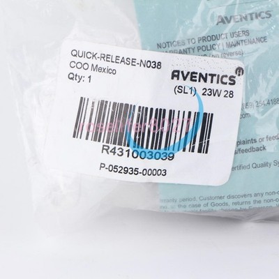 Neuf 1PCS Aventics Rexroth P52935-3 R431003039 3/8" Quick Release Valve ...