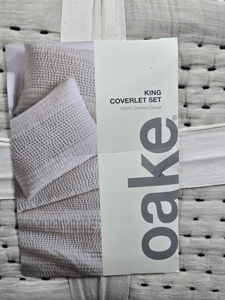 Oake Pick Stitch 3-Pc. Coverlet Set, King | eBay