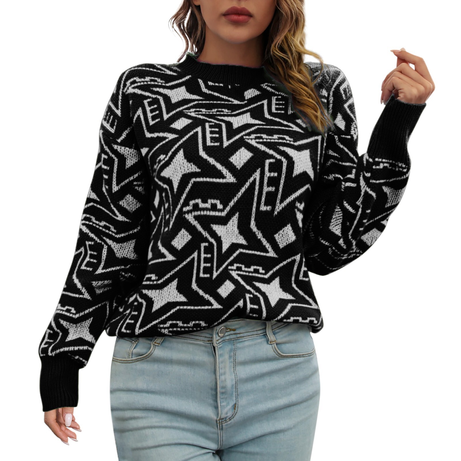 Womens Sweaters for Work Womens Casual Long Sleeve Sweater Irregular ...