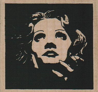 Lady Looking Up 2 3/4 x 2 1/2" Rubber Stamp, Woman Stamp, People Stamp ...