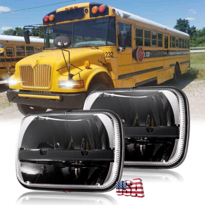 DOT Approved Pair 130W 5x7" 7x6 LED Headlights for International 3800 ...