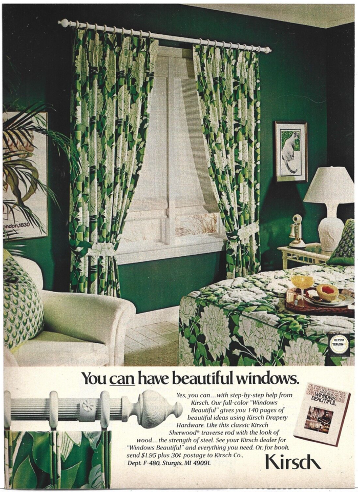 Kirsch Drapery Print Ad, Kirsch Drapery Magazine Ad, 80s Drapes Ad ...